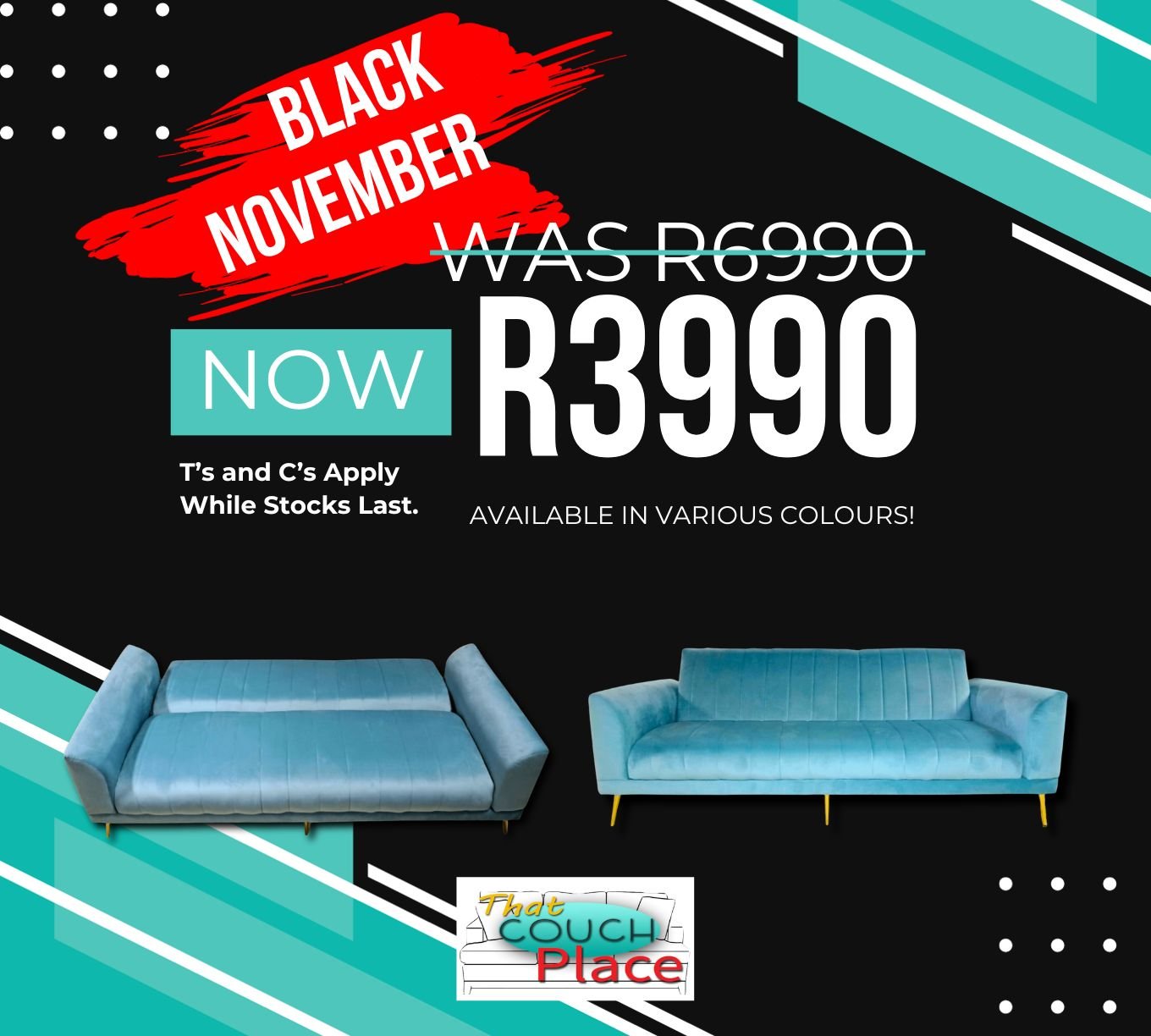 3 Seater & Sleepercouch (Double bed) - That Couch Place