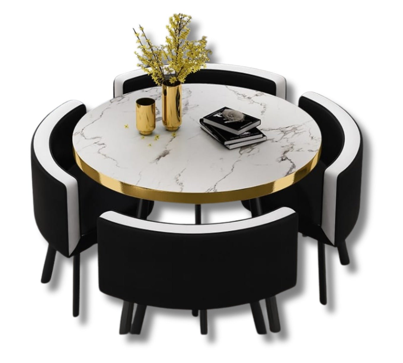 Elegant round marble dining set – That Couch Place